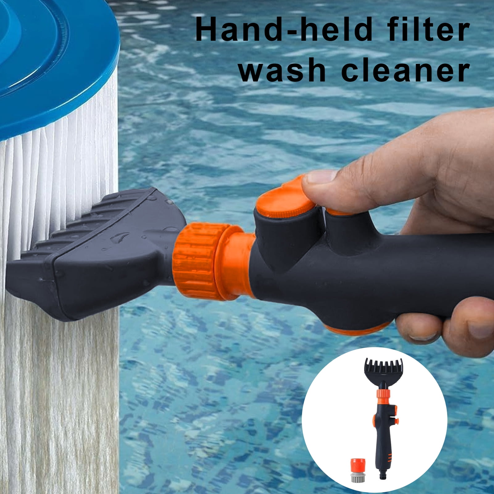 SUSUchens Swimming Pool Cartridge Filter Cleaner with Handle One-key ...