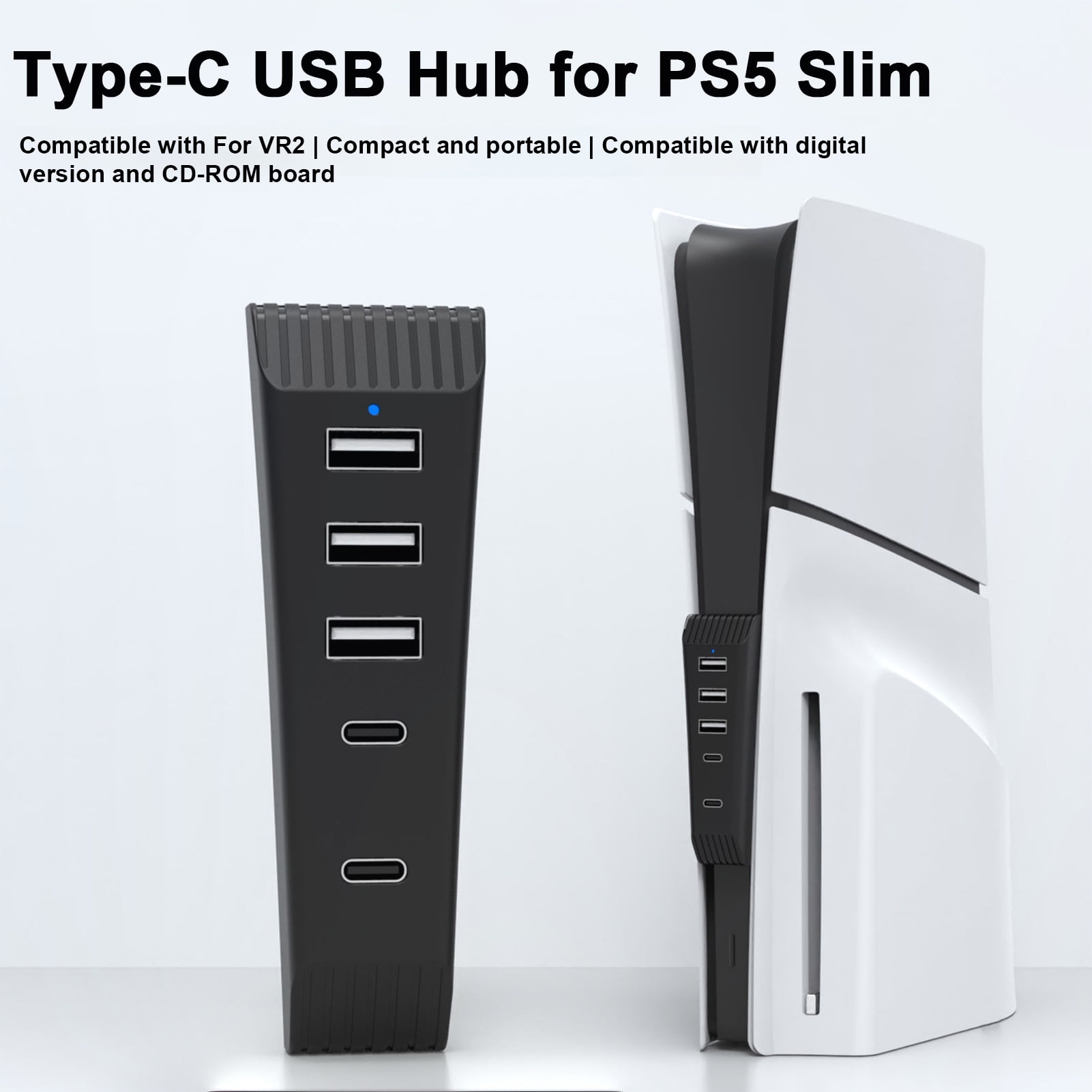 SUSUchens USB Hub 5-in-1 High-Speed Extender for PS5 Slim with 3 USB ...