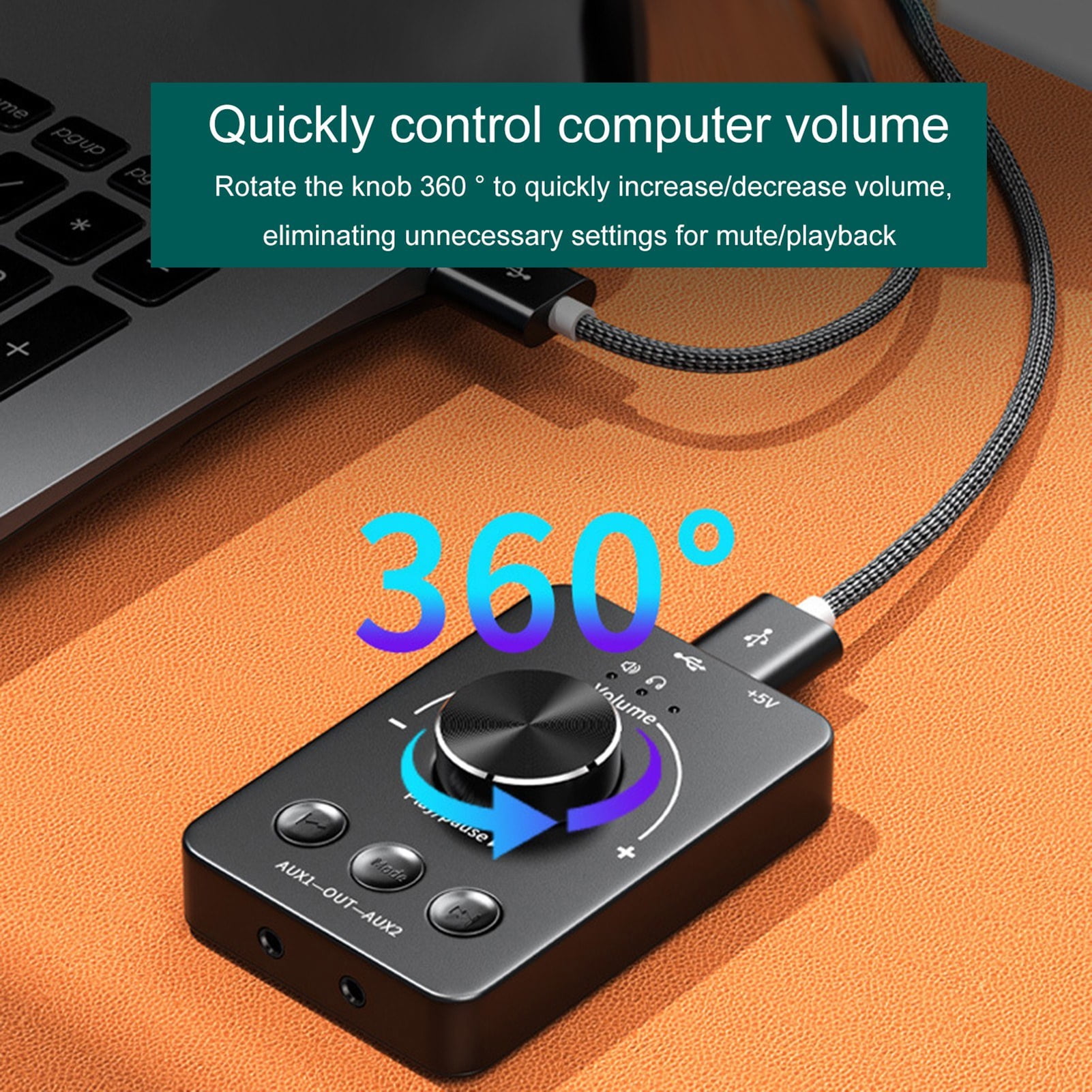 SUSUchens USB PC Volume Control Knob Computer External Volume Adapter ...