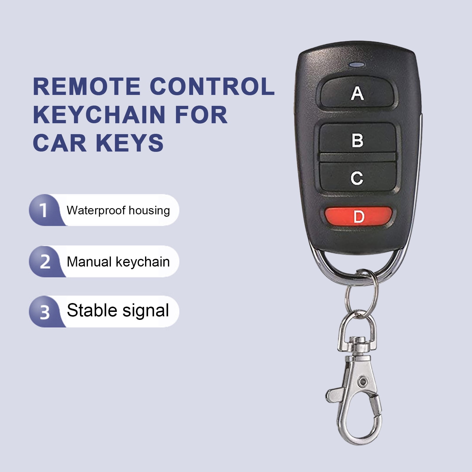 SUSUchens Universal Garage Door Remote Control Key Fob 433 Mhz Easy-to ...
