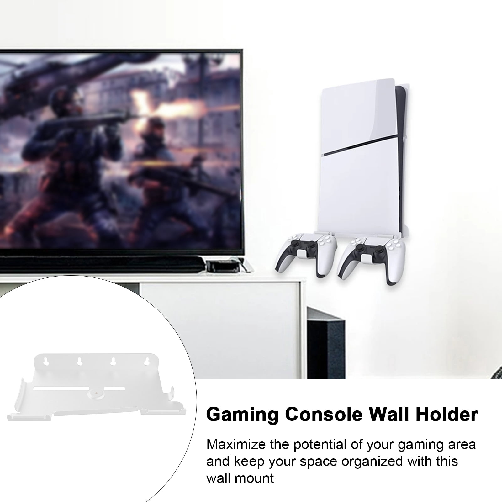 SUSUchens Wall Mount Bracket Stand Base with 2 Controller Mounts for ...