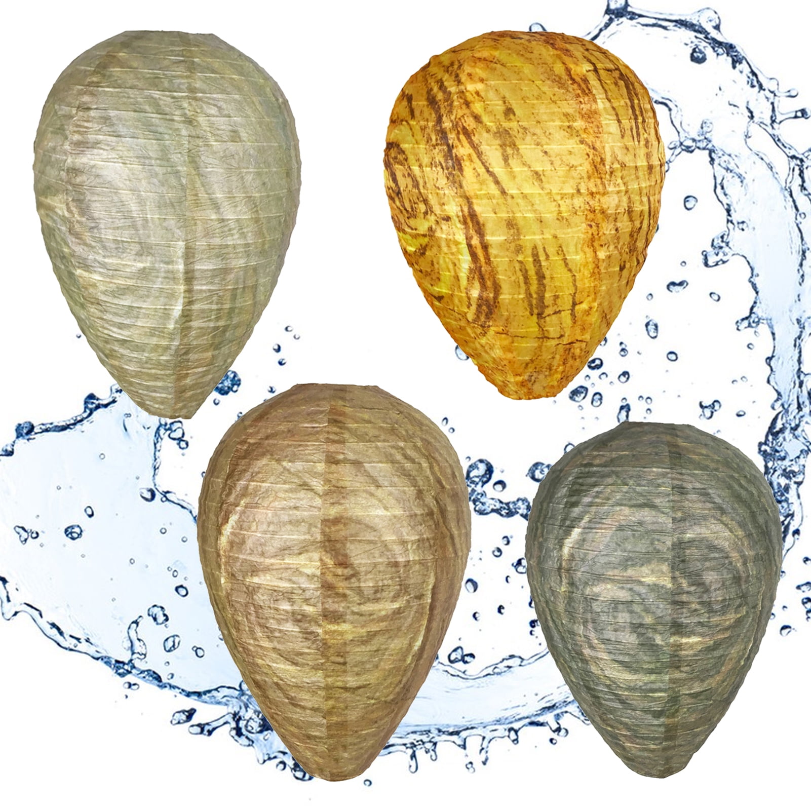 SUSUchens Wasp Nest Decoy Hanging Bee Deterrent Paper Lantern 22*28CM ...