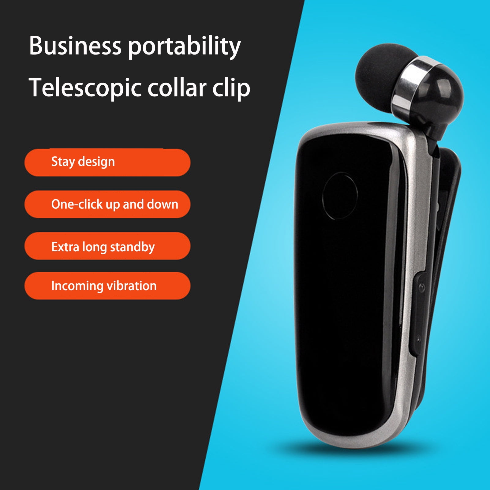 SUSUchens Wear Clip Wireless Earbud Cable Pulling One-touch Retraction ...