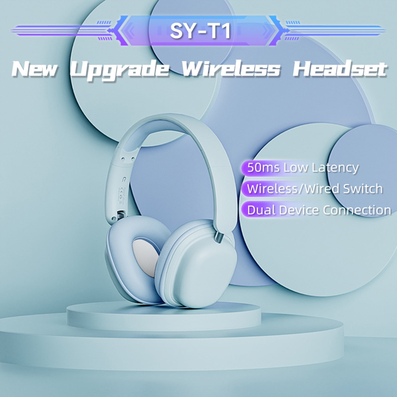 SUSUchens Wireless Gaming Headset with Foldable Mic HiFi Sound Noise ...