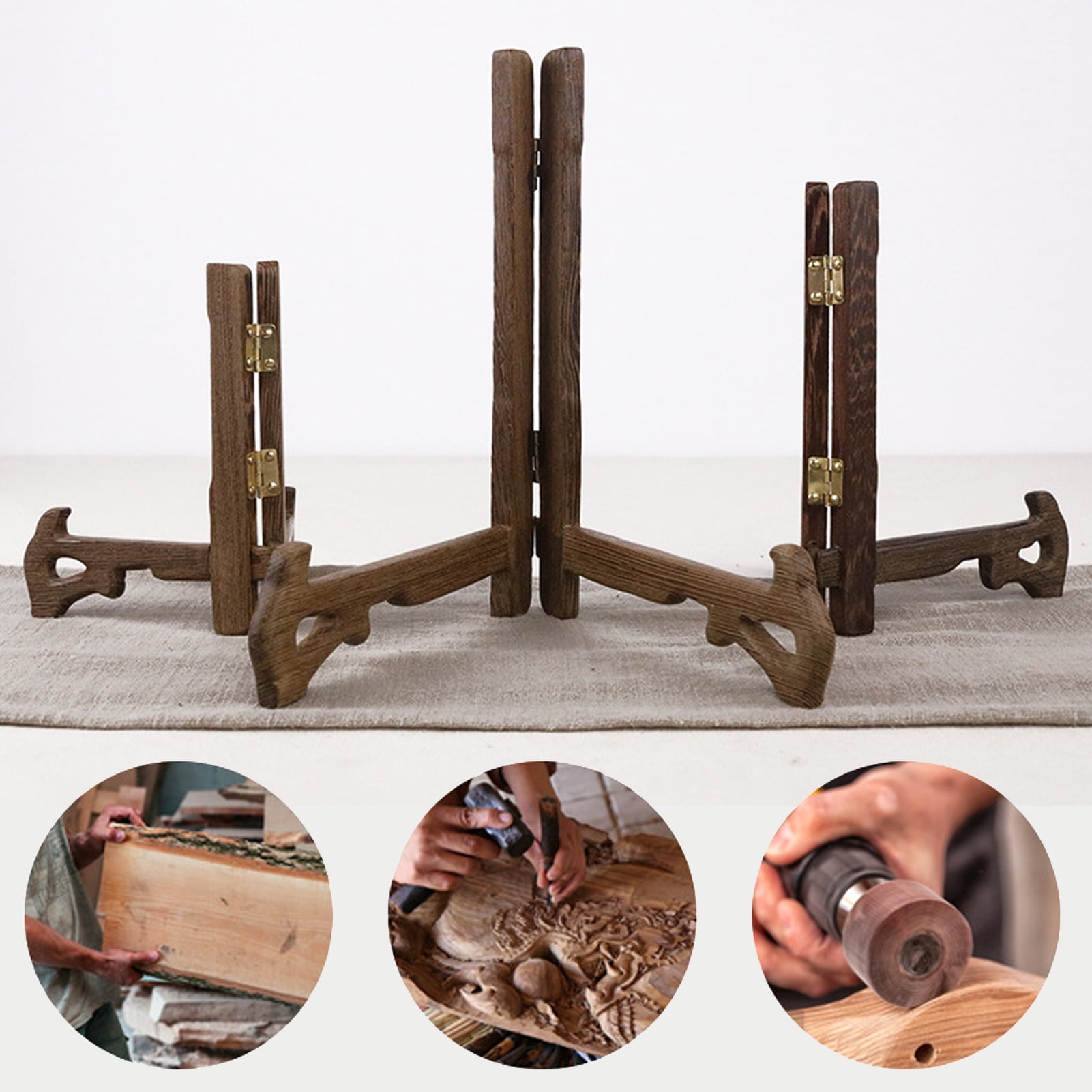 SUSUchens Wooden Plate Stand Sturdy Display Rack Secure Hold Versatile ...