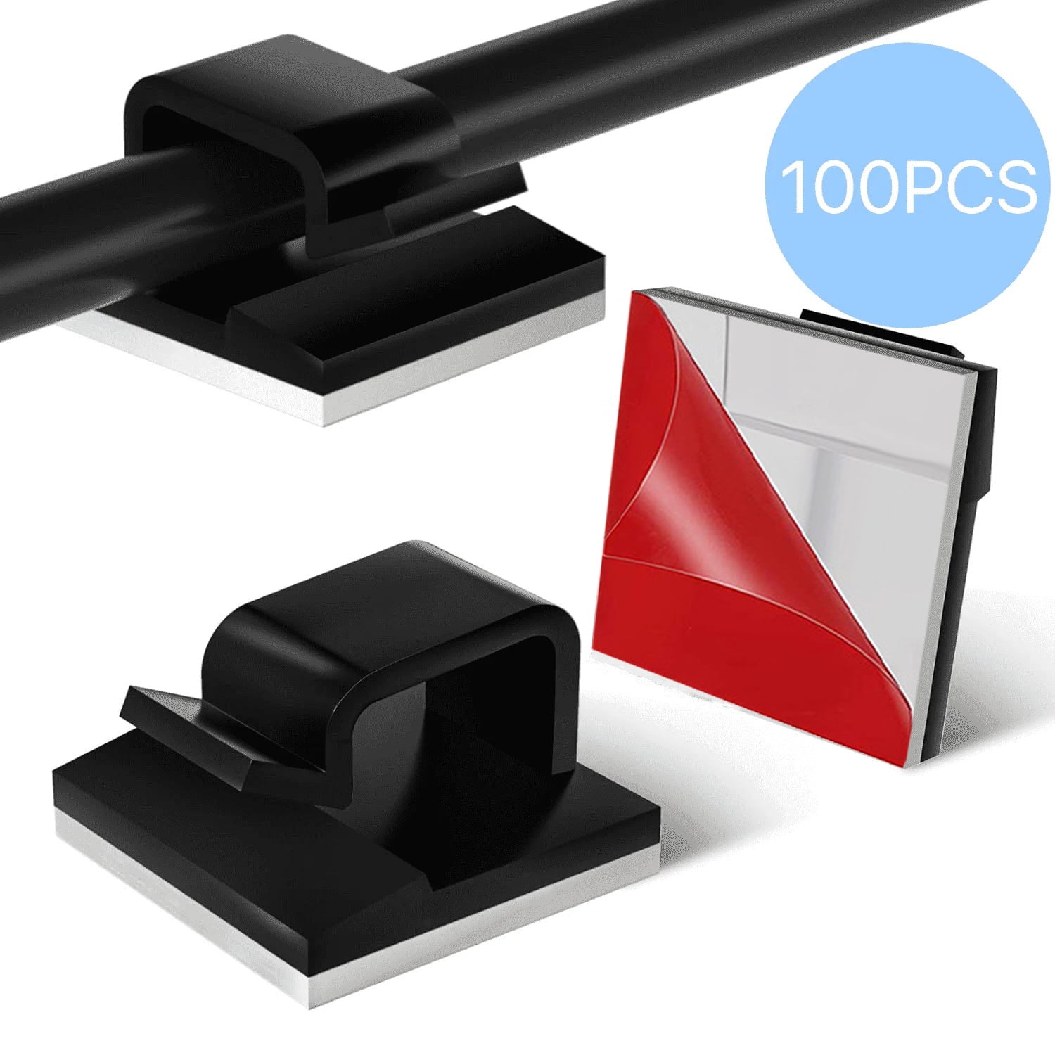 WLGJL 100PCS Cable Clips, Adhesive Wire Clips Strong Cord Clips Wire ...