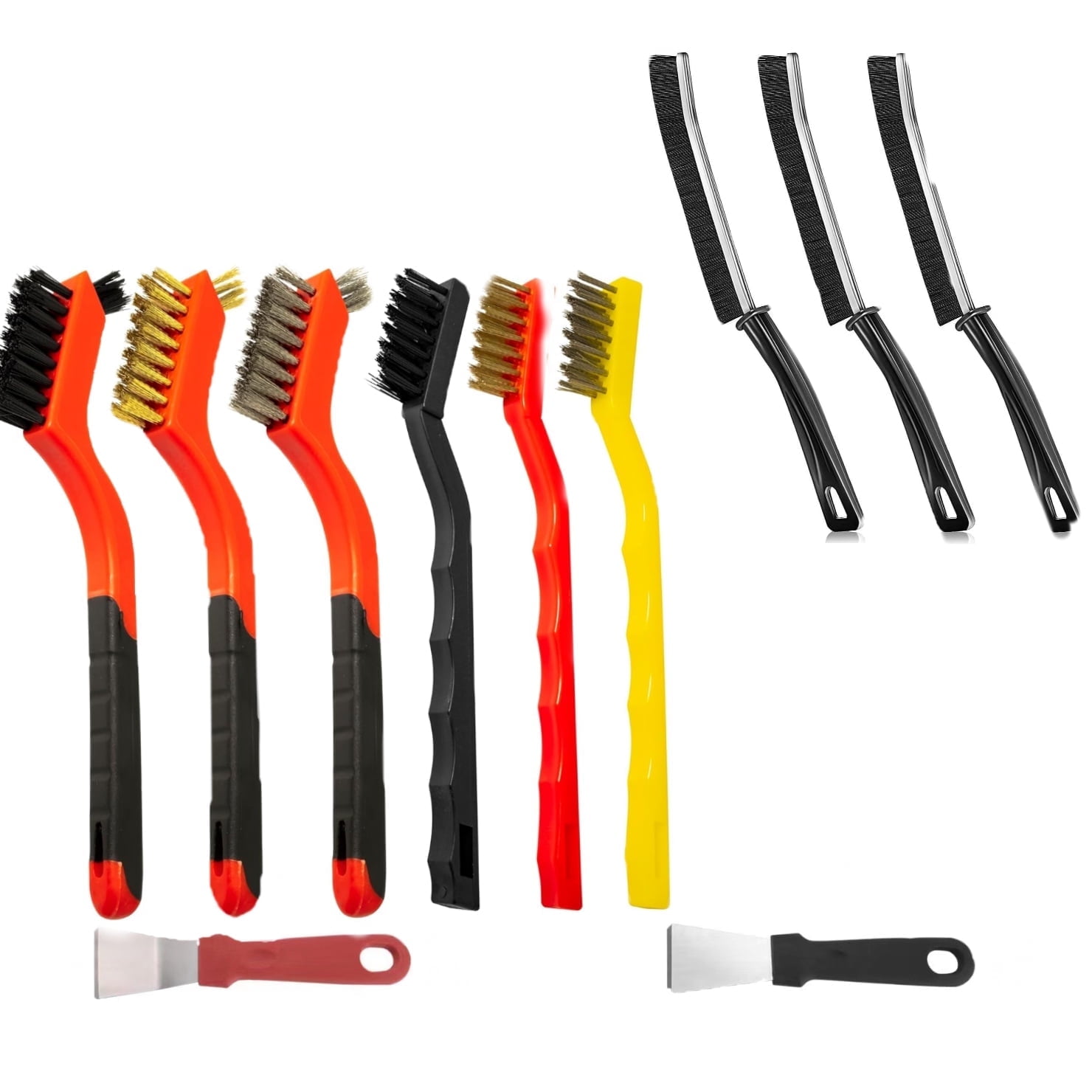 SUSWIM 11Pcs Wire Brush Set, Stainless Steel/ Brass/ Nylon Bristle ...