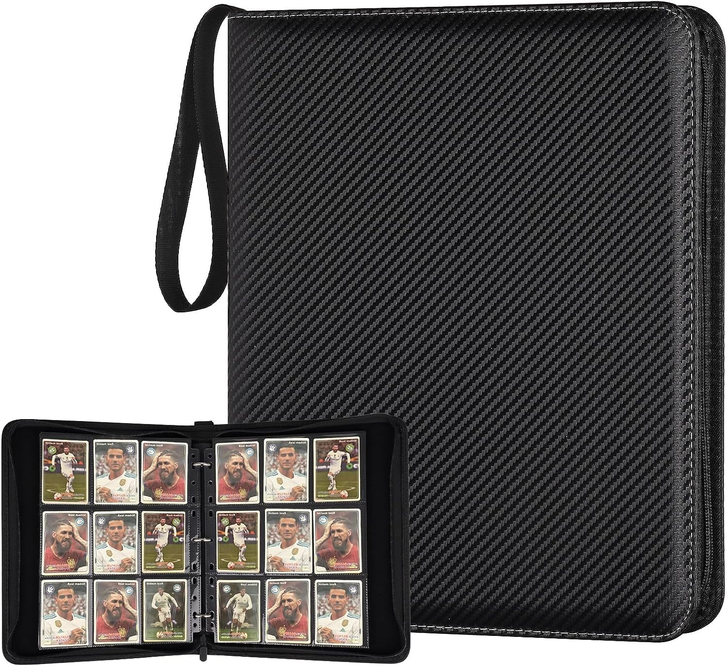 SUSWIM 9 Pocket Card Binder, 900 Card Holder Album, PU Leather ...