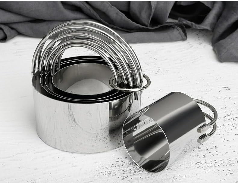 SUSWIM Biscuit Cutter Set, 5 Pieces, Stainless Steel Round Cookies ...