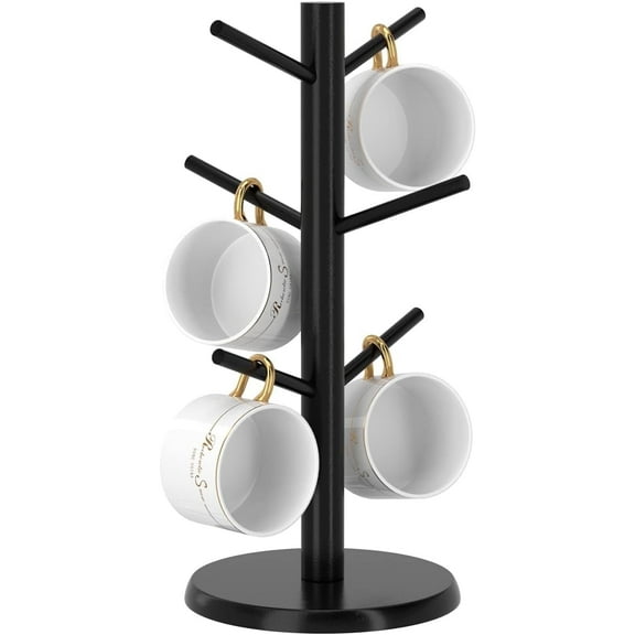 Bamboo Mug Holder Tree, Thicker Base Coffee Cup Holder Stand for ...