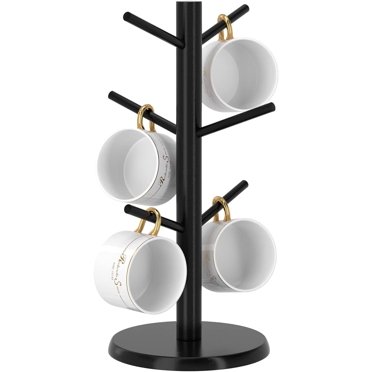 Kitchen Stand for Bamboo Coffee & Tea Cup Holder Tree - Countertop ...