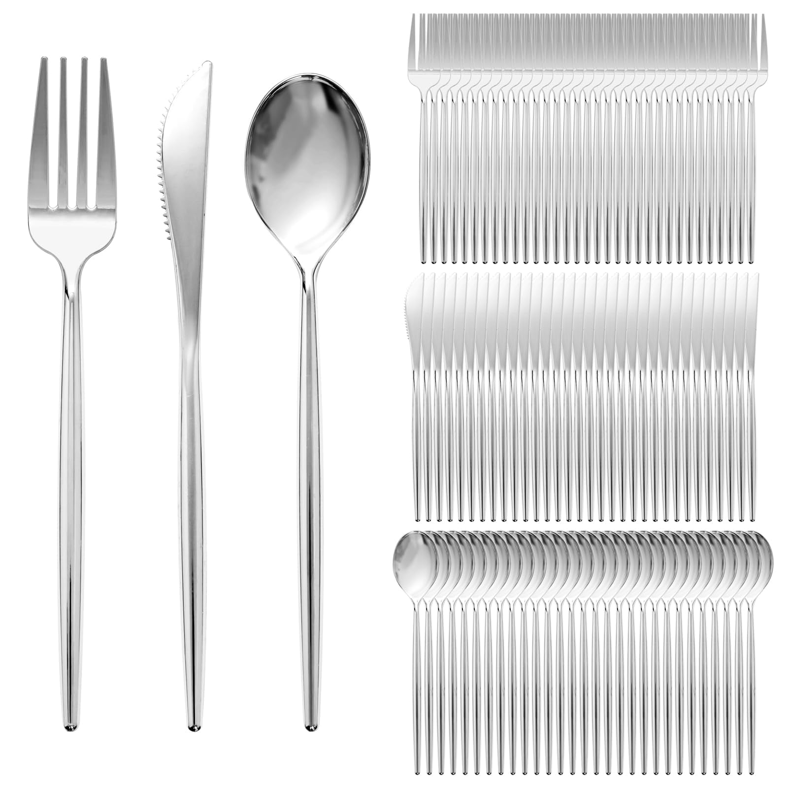SUT 600PCS Heavy Duty DEF29 Disposable Silverware - Includes 200 Knives ...