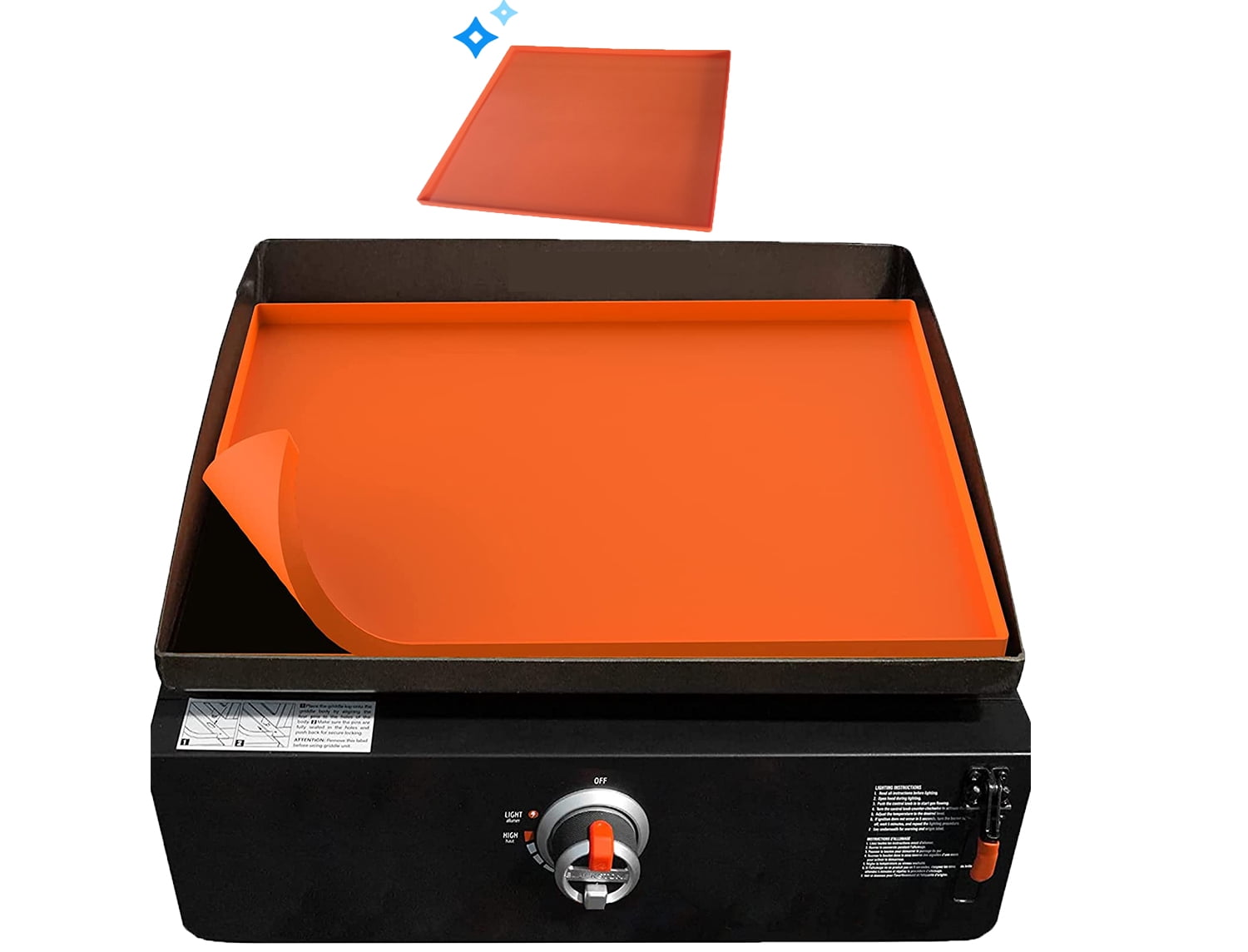 Suteng 17'' Silicone Griddle Mat, Heavy Duty Food Grade Grill Cover ...