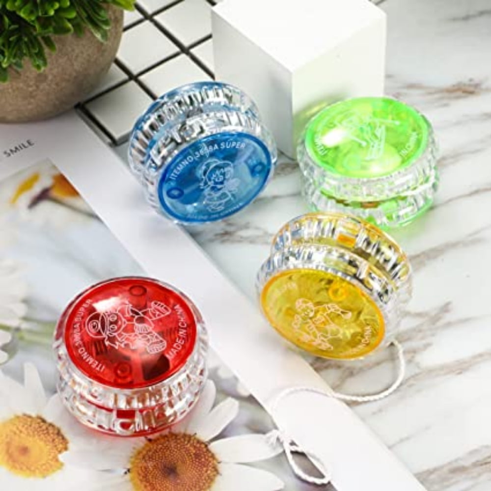 SUTENG 4 Pieces LED Light Beginner String Trick Ball for Kids Plastic ...