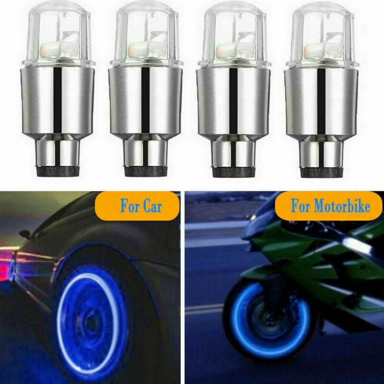 SUTENG 4x RGB LED Tire Tyre Air Valve Stem Cap Decor Flashing Light Car ...