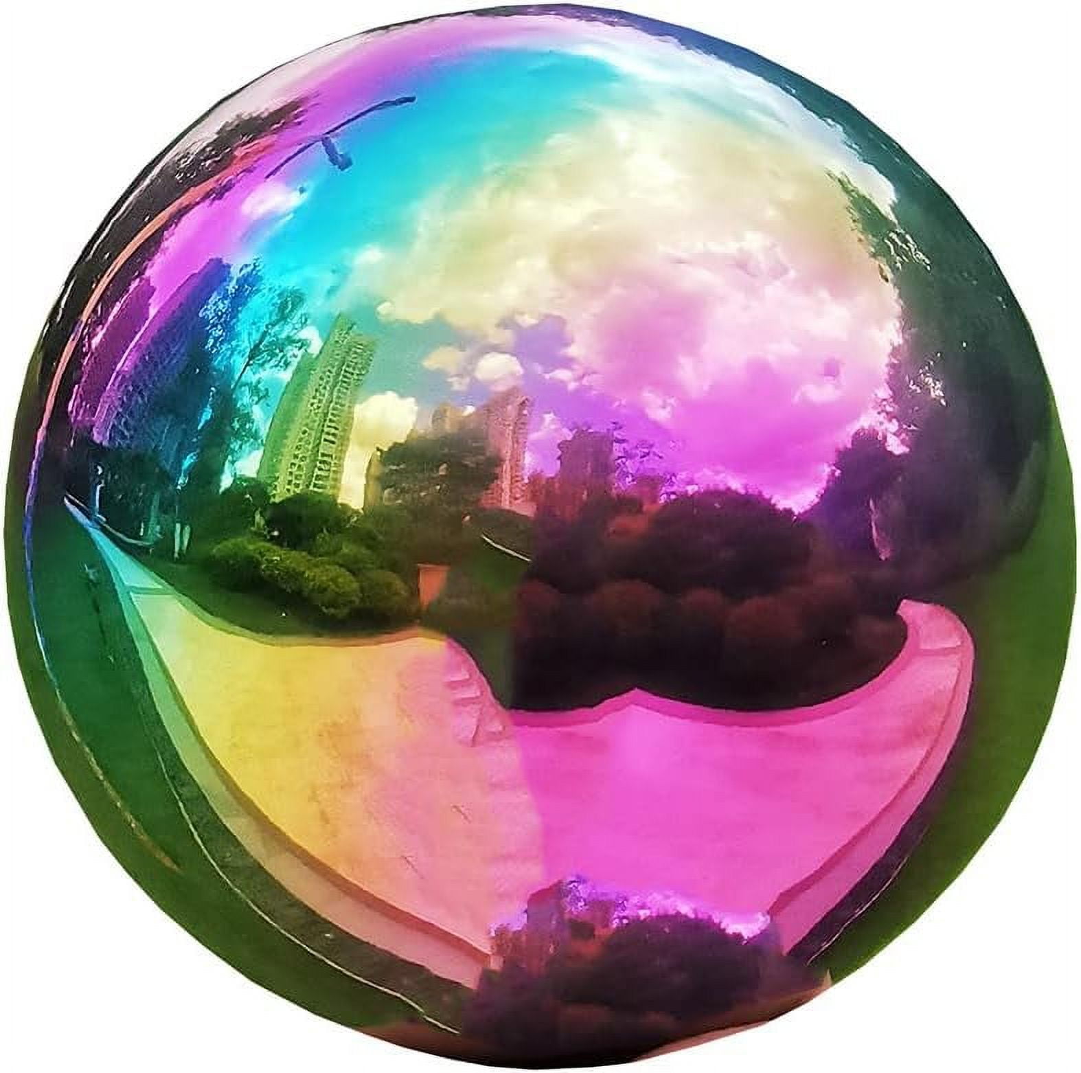 SUTENG 8 inch Garden Gazing Mirror Sphere Hollow Balls Globe Steel ...