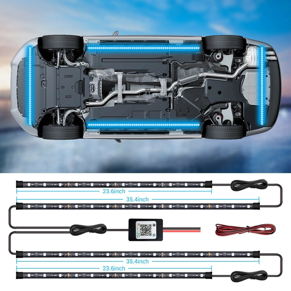 SUTENG Car LED Strip Light, Music Car Interior Light LED Under Dash ...