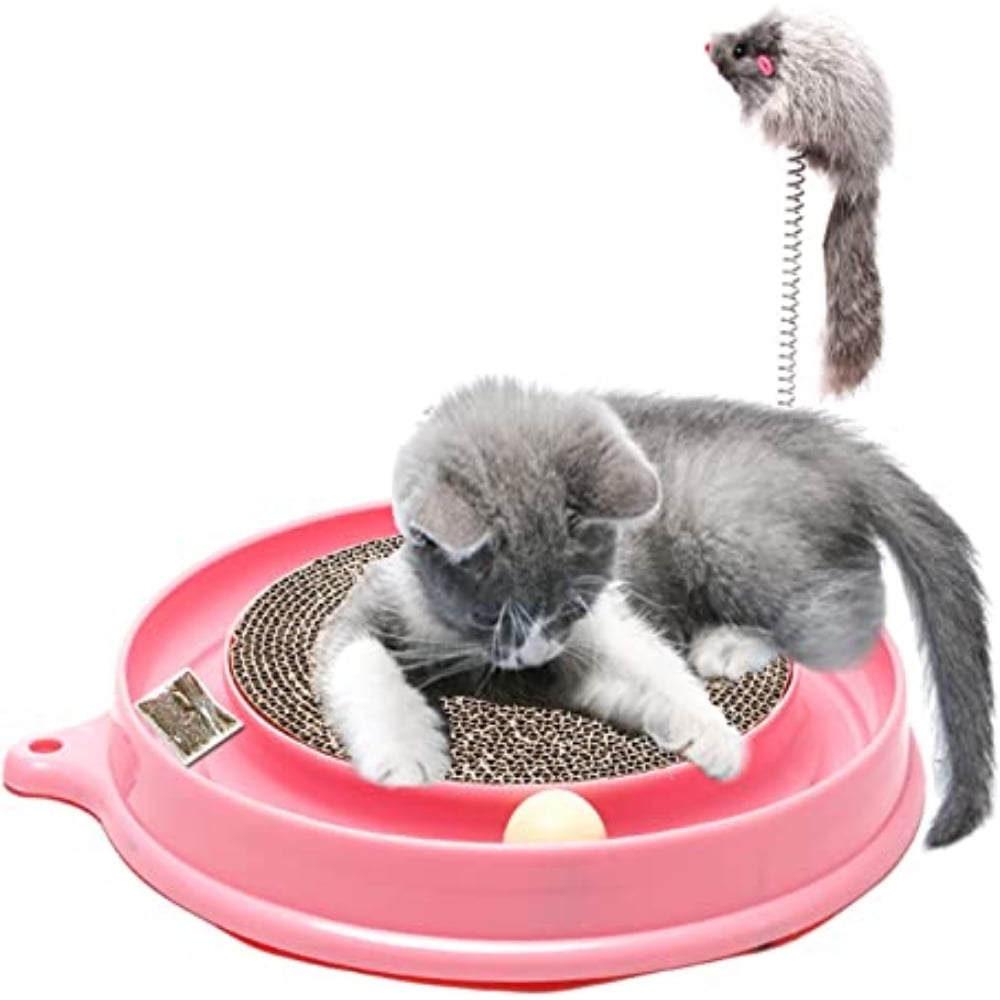 SUTENG Cat Scratcher Toy, Turbo Cat Toy Post Pad Interactive Training ...