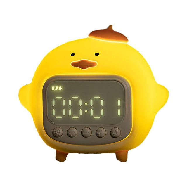 SUTENG Duck Alarm Clock for Kids, Cute Night Light, Two Groups of Alarm ...