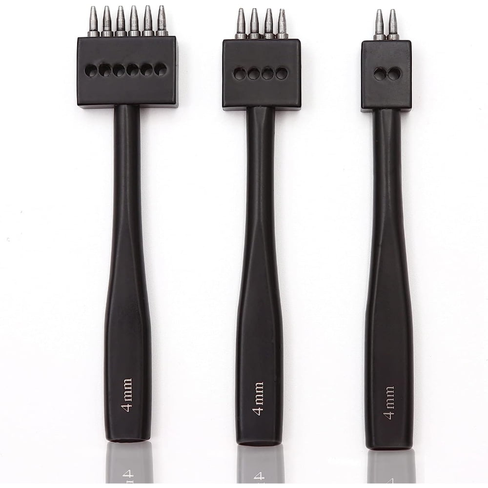 SUTENG Leather Craft Tool Punches 4mm 2/4/6 Leather Craft Chisel Set ...