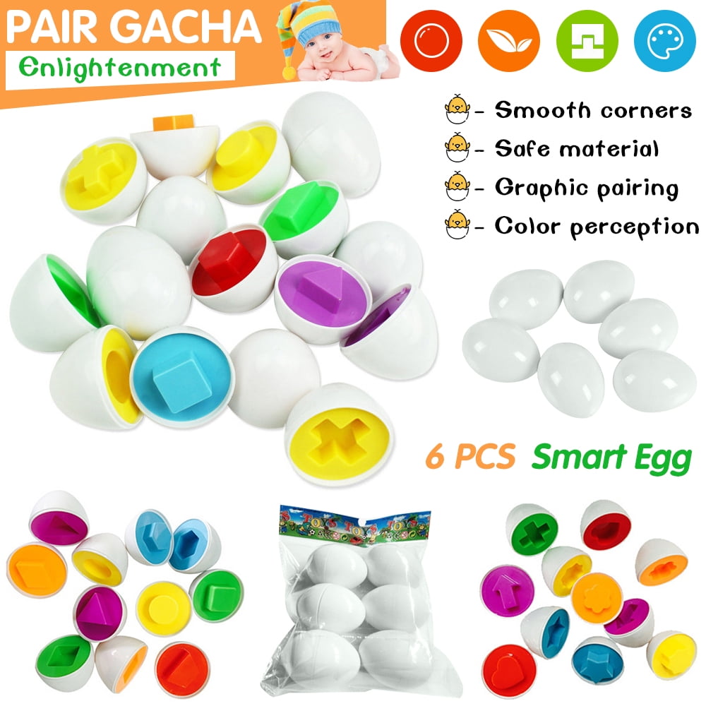SUTENG Matching Easter Eggs ,6 Packs Learning Toys Gift for Toddler 1 2 ...