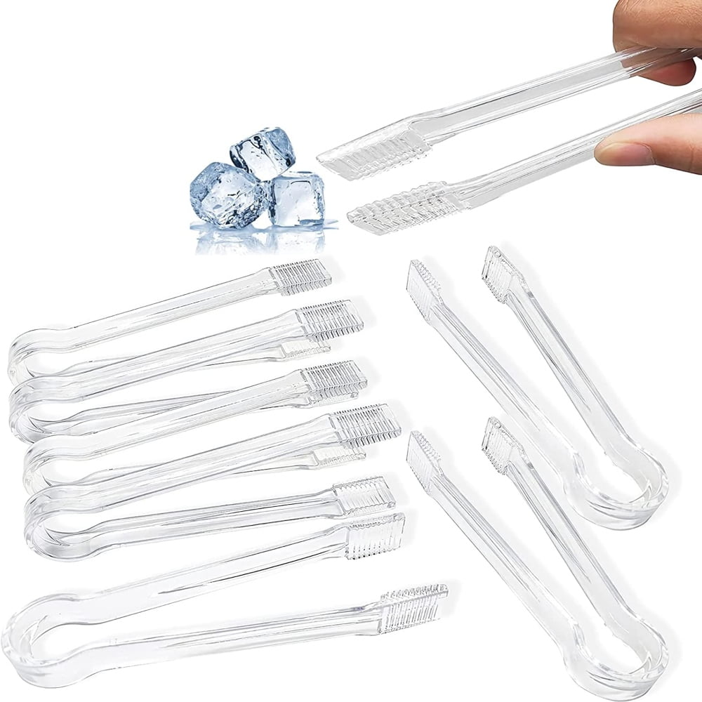SUTENG Plastic Buffet Serving Tongs, 8 Pcs Mini Clear Kitchen Tongs 6.3 ...