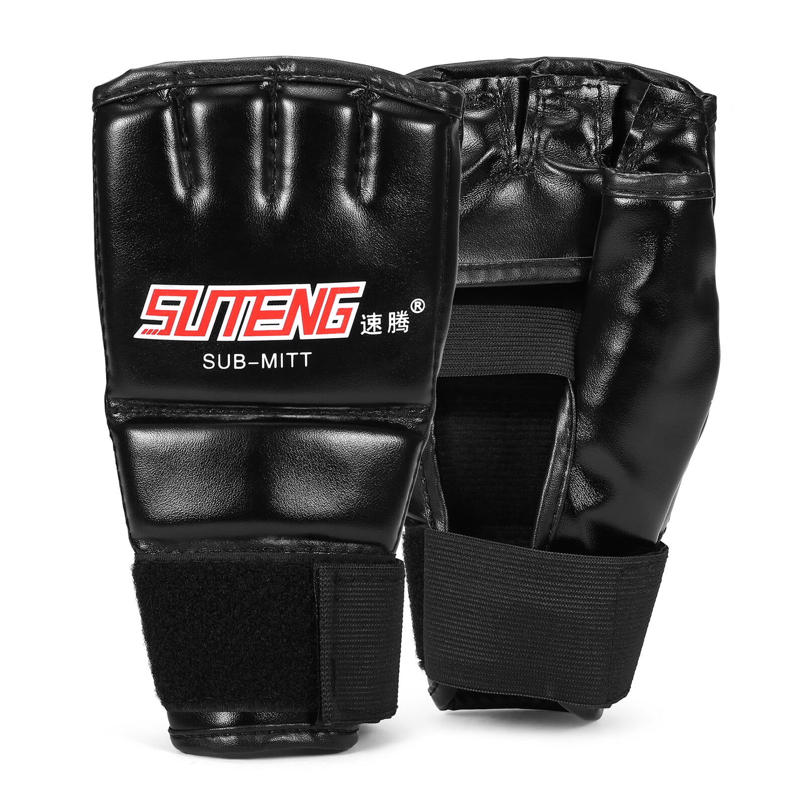 SUTENG Sports Gloves,Muay Thai Red Leather Mitten Muay Mitten Muay Thai ...