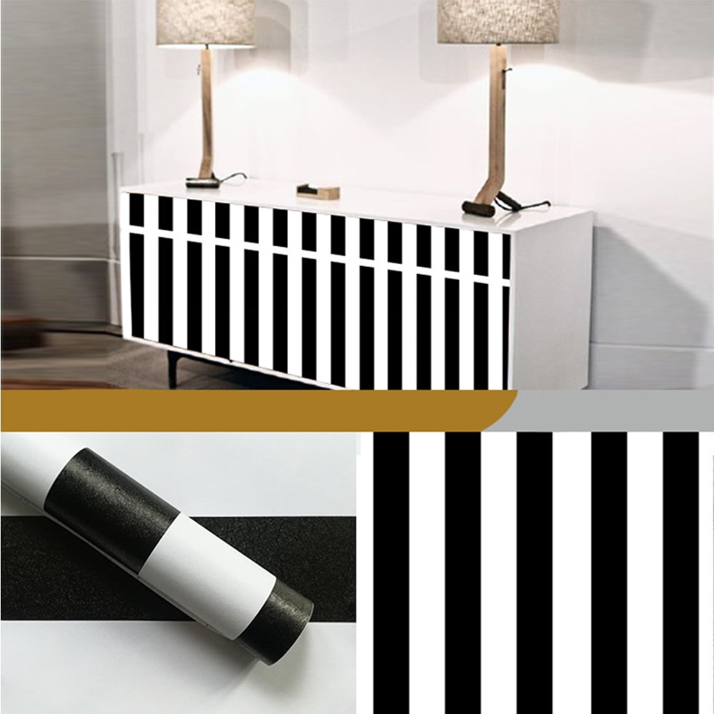 Black And White Stripe Self Adhesive Wallpaper