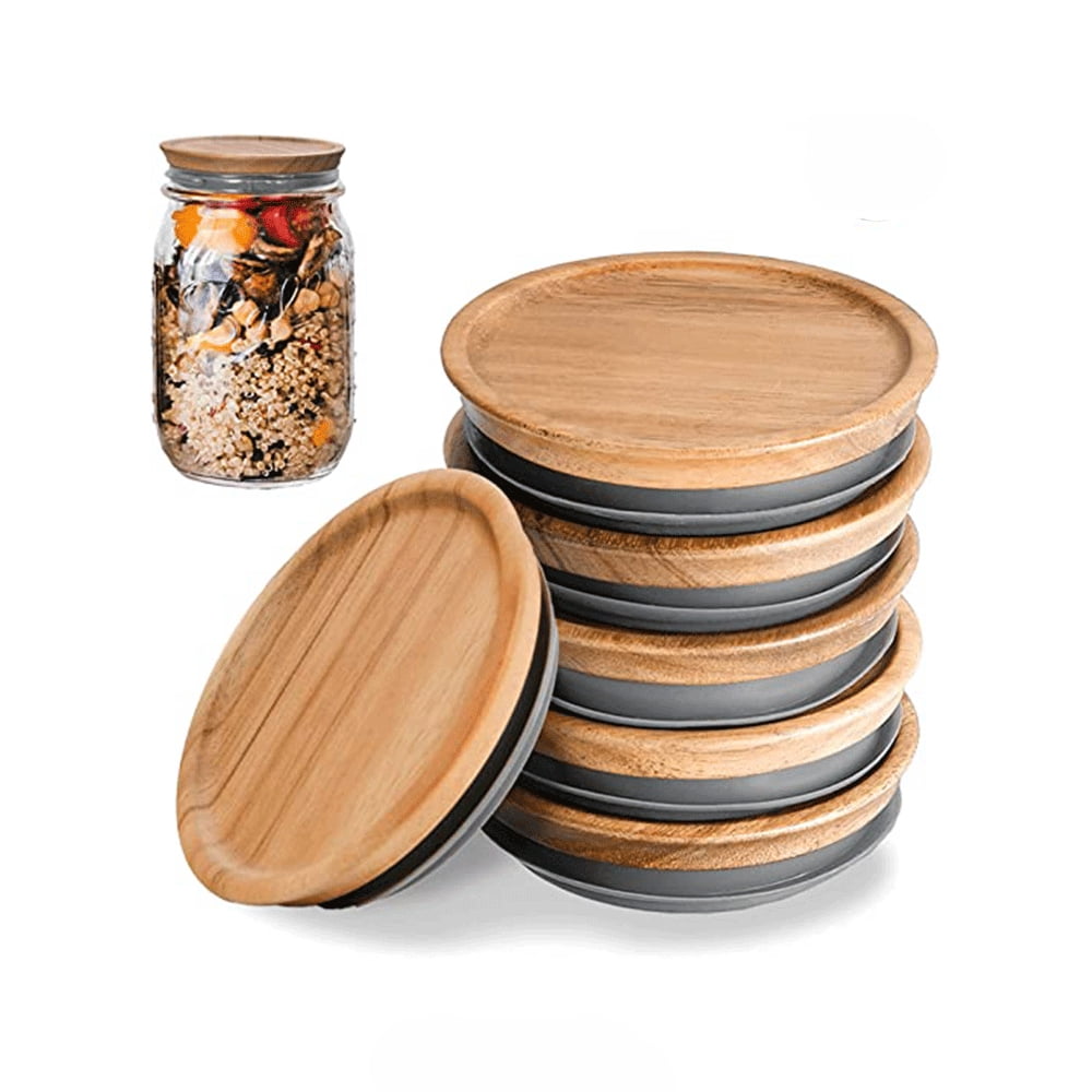 SUTENG Wooden Storage Lids, Reusable Canning Lids, Perfect for Wide ...