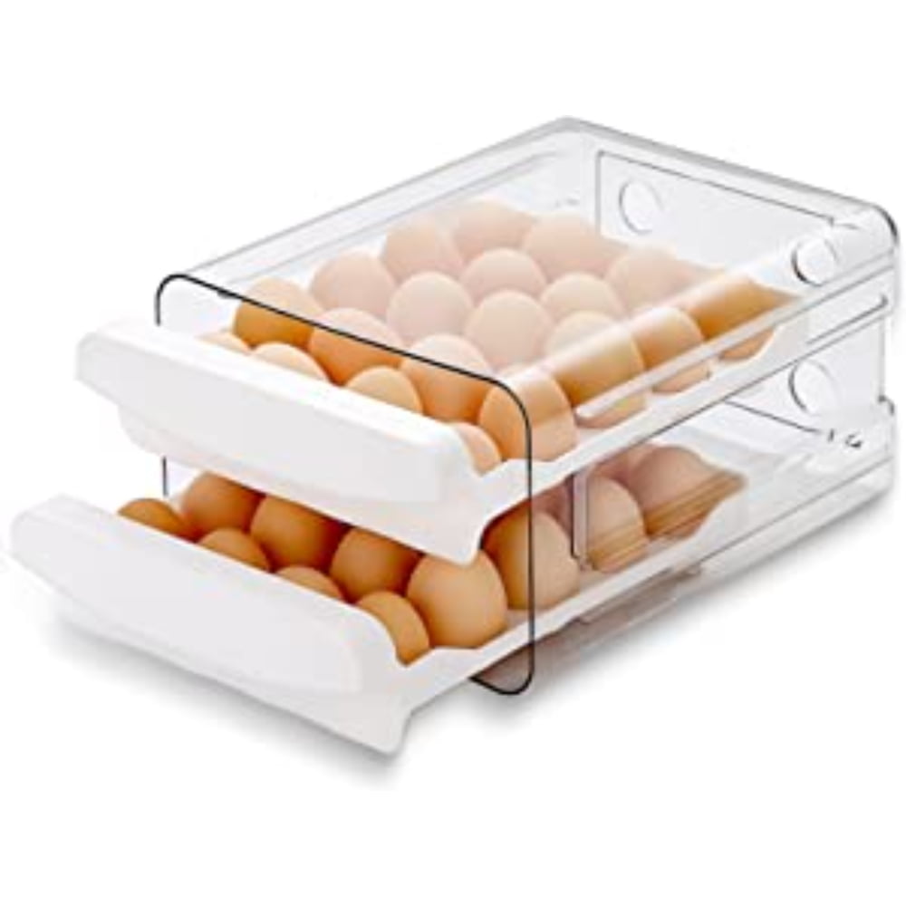 SUTNEG Egg Container for Refrigerator, 40 Grid/2 Layer Egg Holder for ...