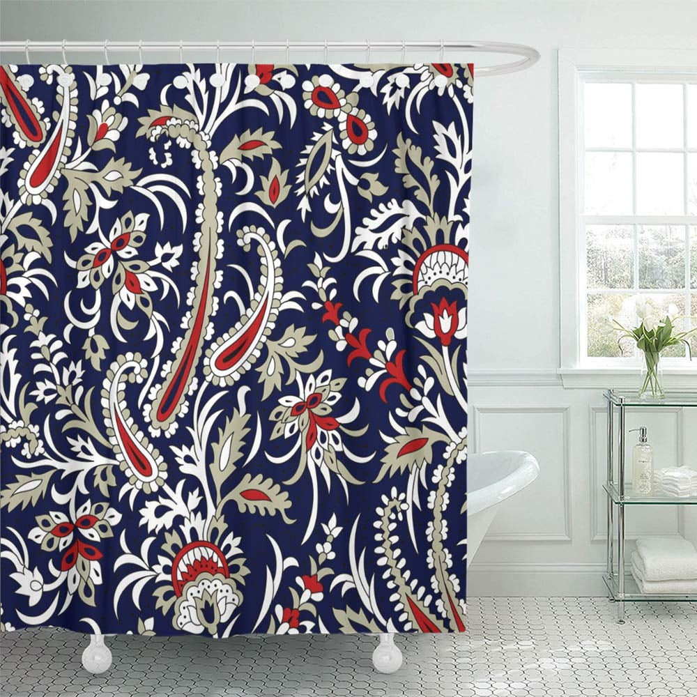 SUTTOM Blue Flower Paisley Pattern Red Asian Ethnic Floral Vintage ... SUTTOM Blue Flower Paisley Pattern Red Asian Ethnic Floral Vintage ...