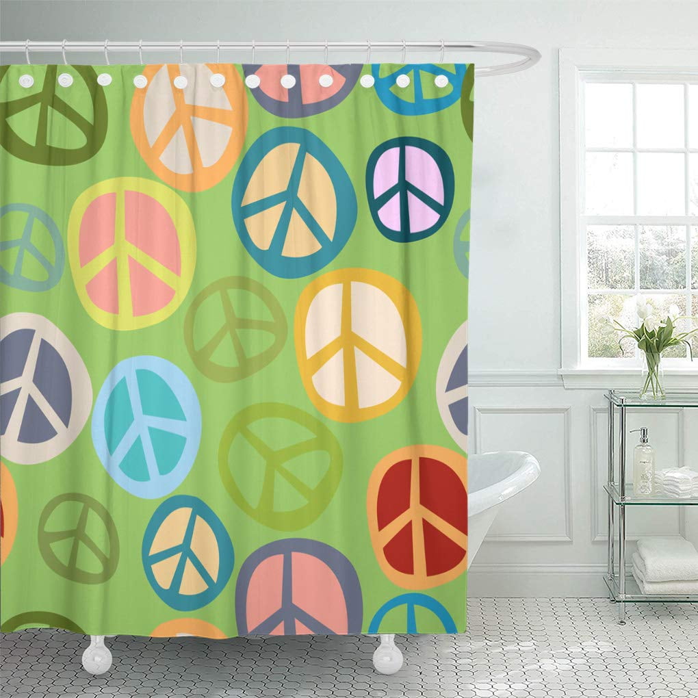 SUTTOM Colorful Fun Peace Symbol Hippy Summer Beauty Cartoon Color ...