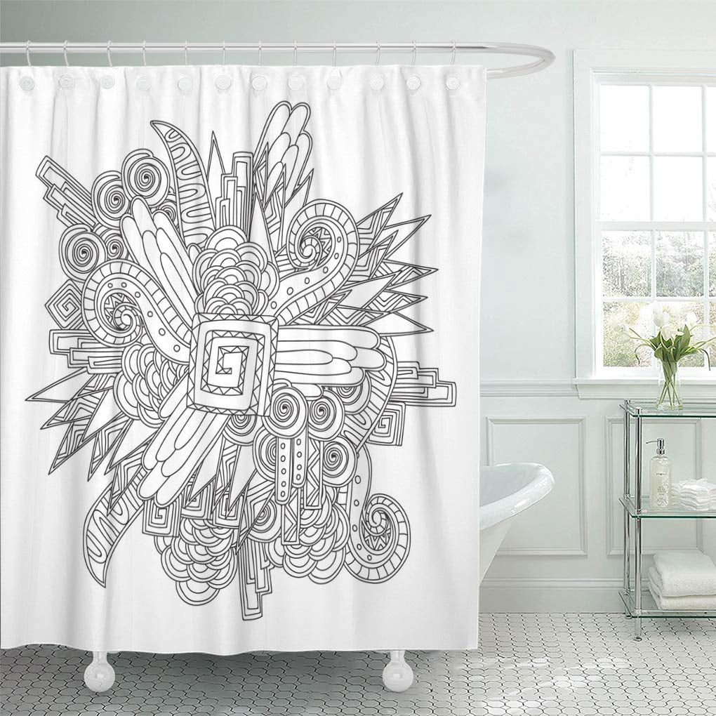 SUTTOM Coloring Page for Adults Book Black and White Geometric Shower ...