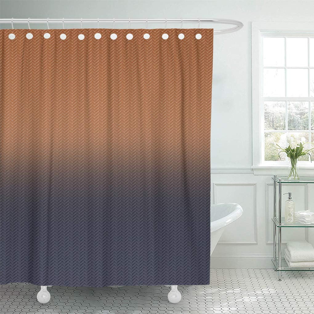 SUTTOM Colors Blue and Rust Brown Digital Weave Pattern Shower Curtain 60x72 inch - Walmart.com