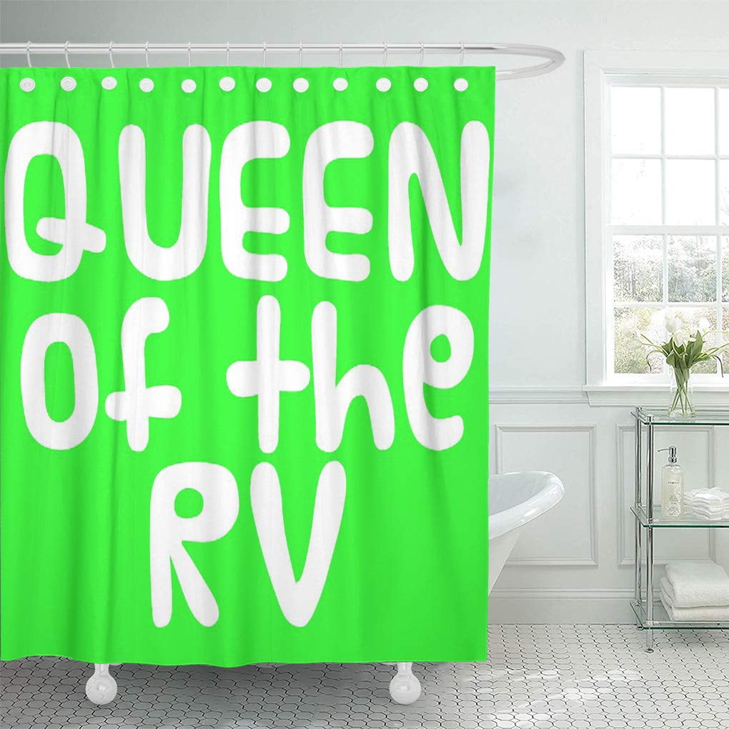 SUTTOM Humor Queen of The Rv Funny RVing Women Rver Shower Curtain ...