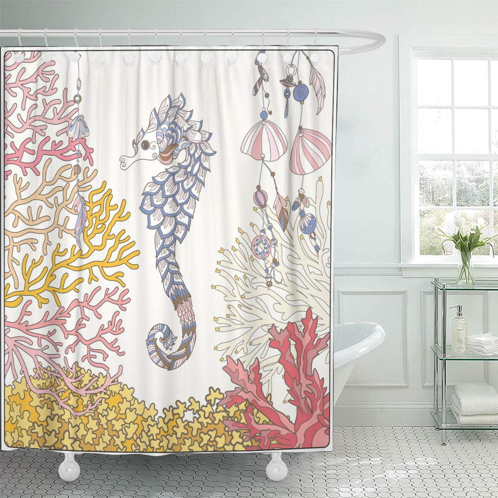 SUTTOM Seahorse Coral Reef Collection Fish and Sea Shells on Bottom ...