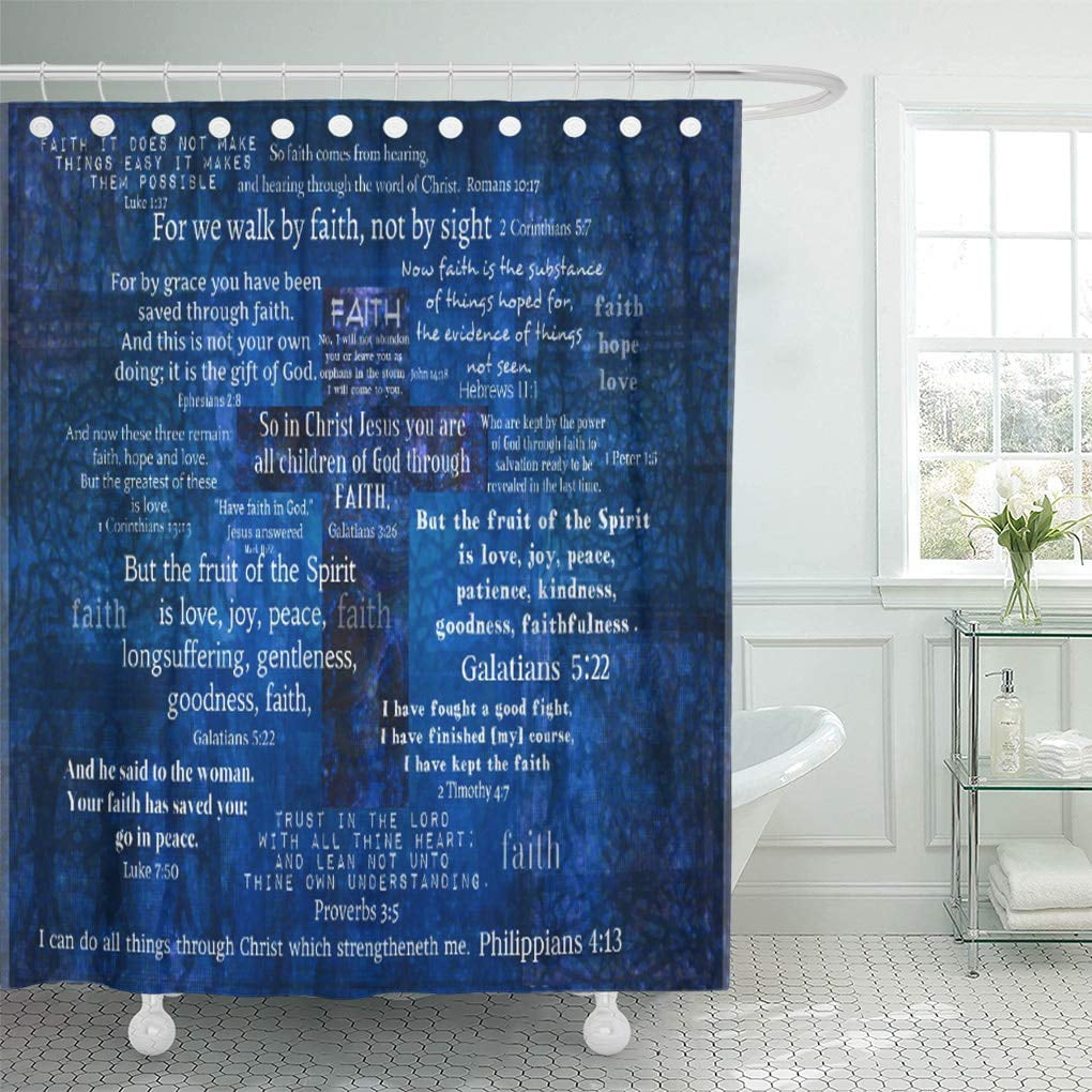 SUTTOM Uplifting Inspirational Faith Scripture Contemporary Text Shower ...