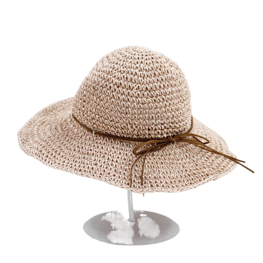 SUTUCOM Women's Straw Hat 2025 Summer Handwoven Foldable Wide Brim ...