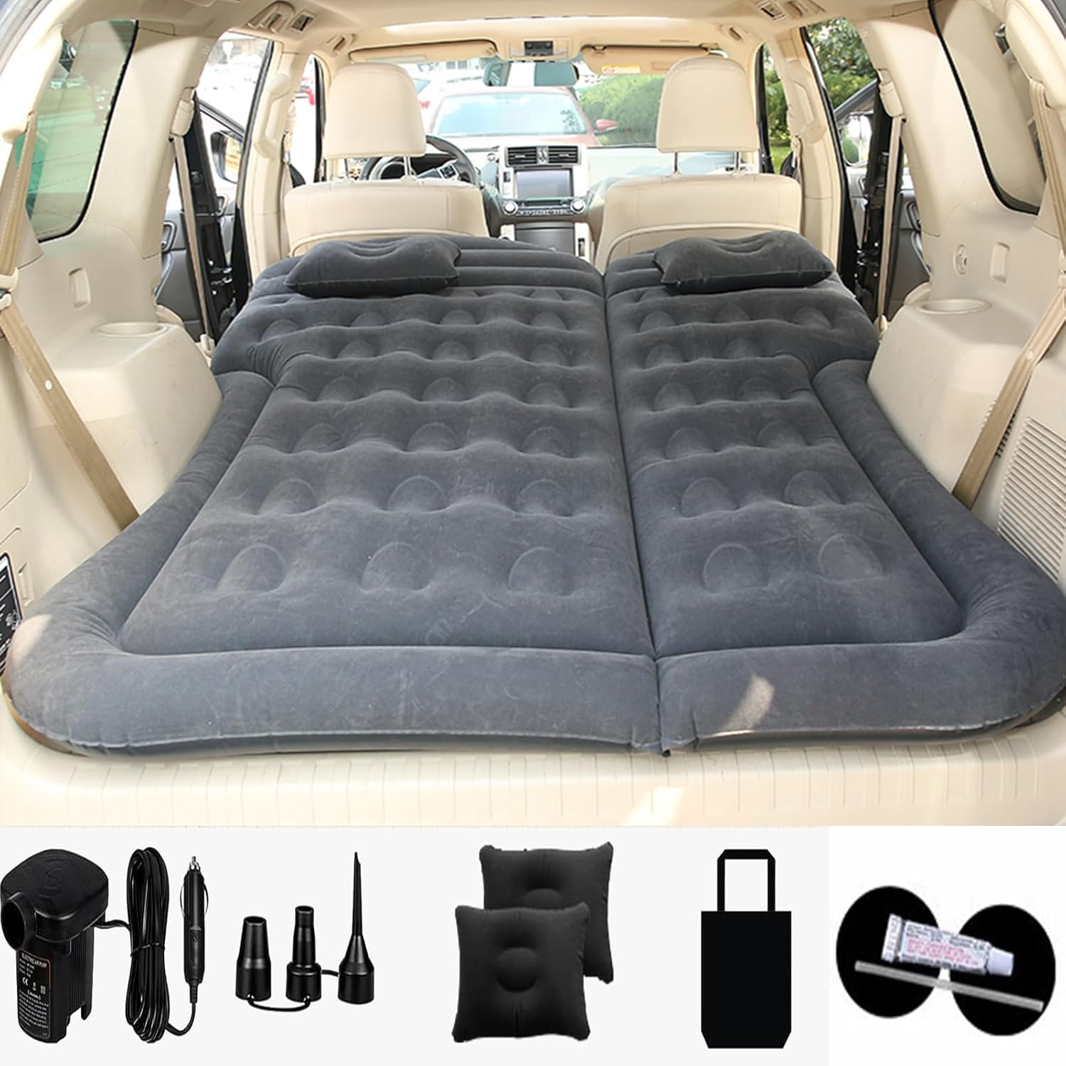 SUV Air Mattress for Car Camping, Inflatable 5.5 Inch Thickened Car Air ...