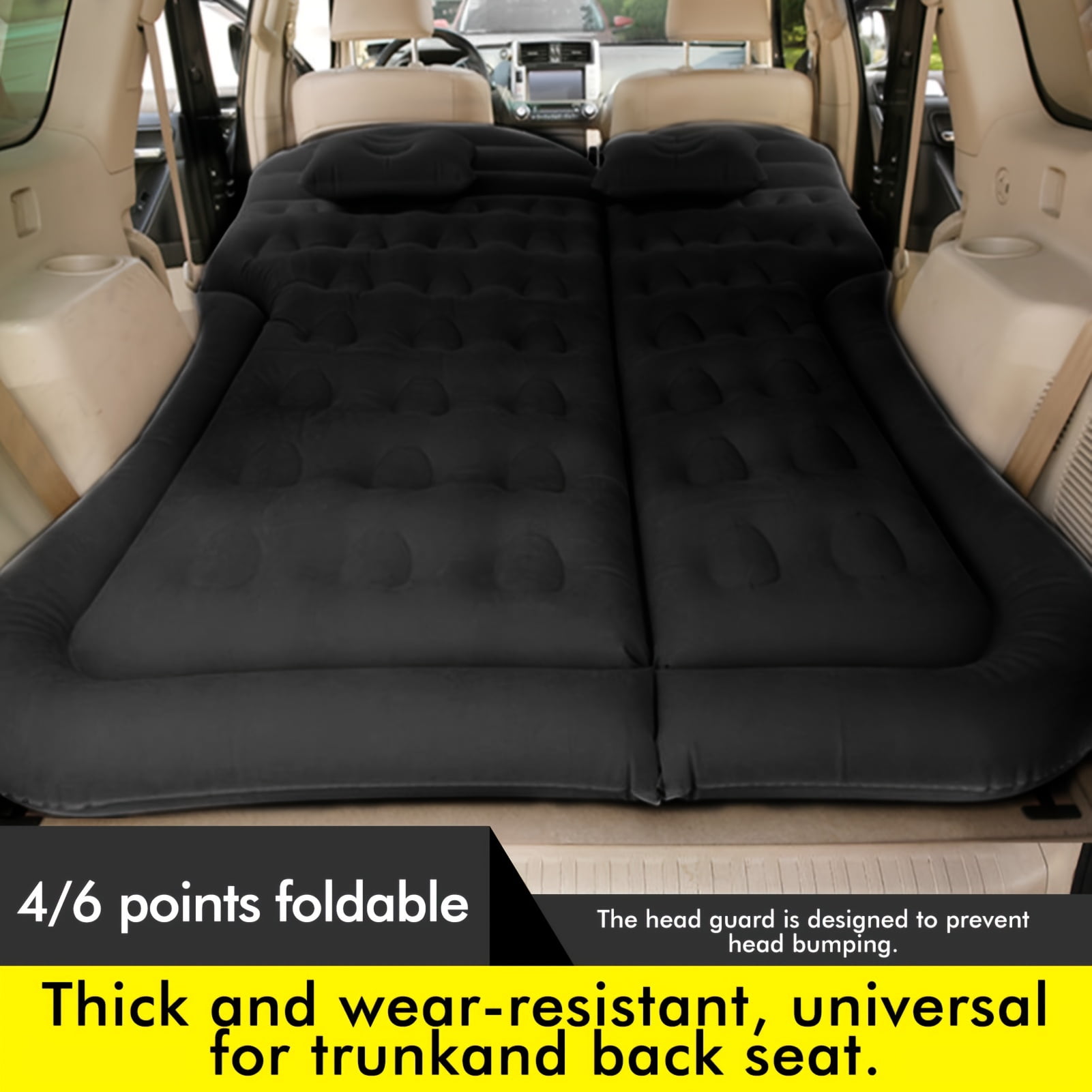 SUV Air Mattress - Flocking Surface & Built-in Pump for Trunk/Back Seat ...