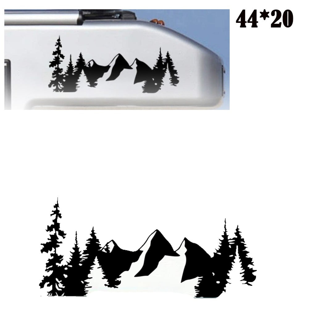 SUV Camper Offroad Tree Forest Scene Mountain Decal Car Woodland Timber ...