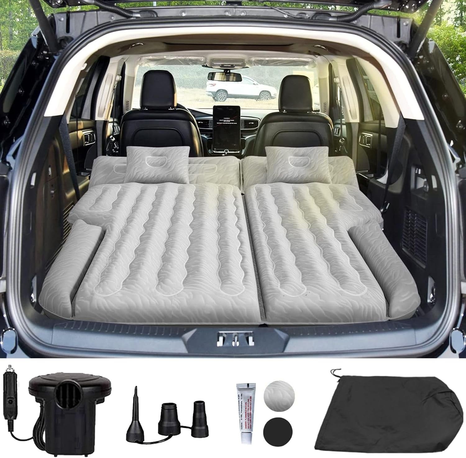 SUV Camping Air Mattress: 2024 Upgraded Flocking Surface/Extra Thick ...