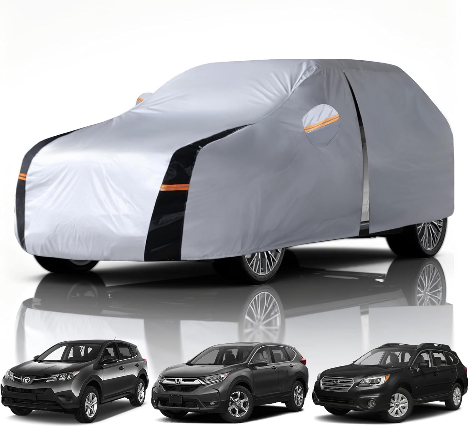 SUV Car Cover Waterproof All Weather, 10 Layers Outdoor SUV Covers for ...