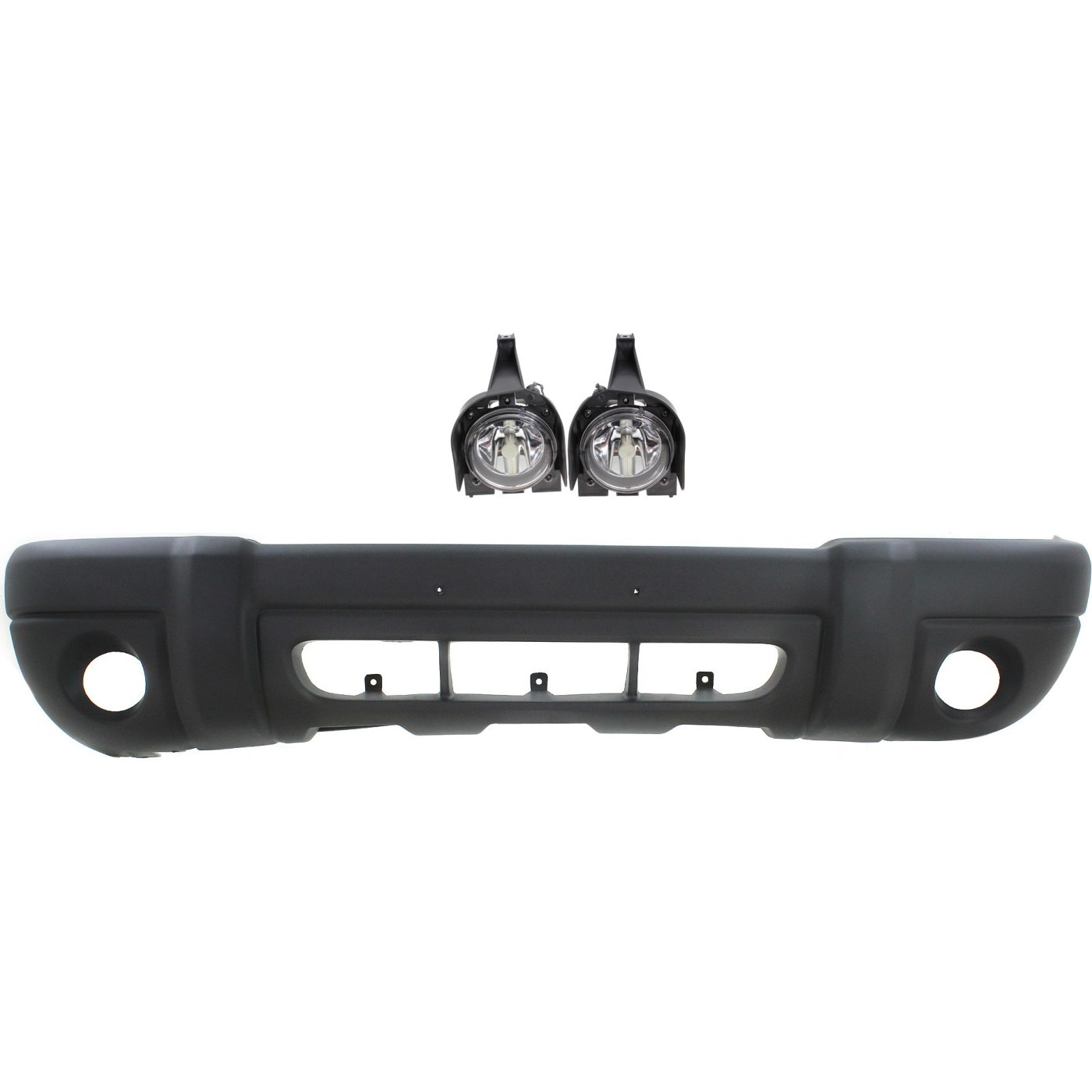 SUV Front Bumper Cover Set with Fog Light Cut-Out - 3-Piece Kit ...
