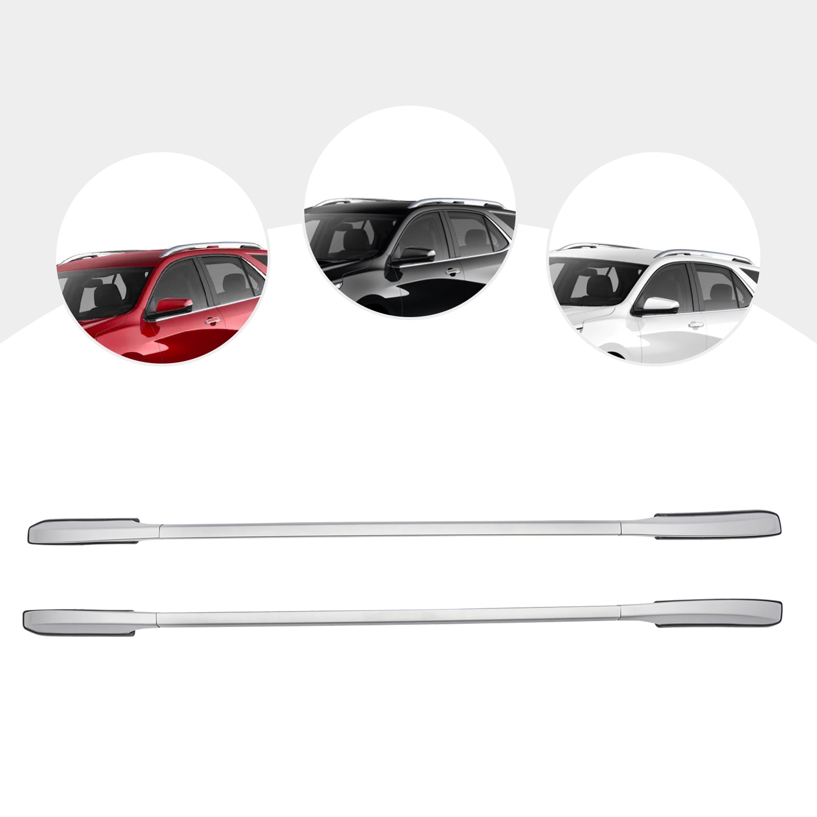 SUV Roof Rack Side Rails for 18-22 Equinox, Silver Alloy Construction ...