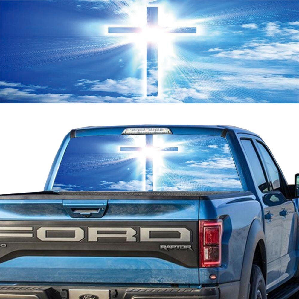 SUV Truck Window Decals One-Way See-Through Perforated Vinyl Waterproof ...