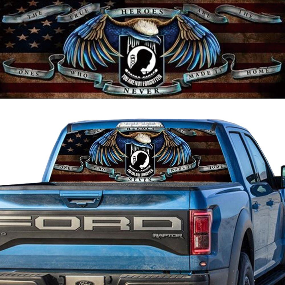 SUV Truck Window Decals One-Way See-Through Perforated Vinyl Waterproof ...