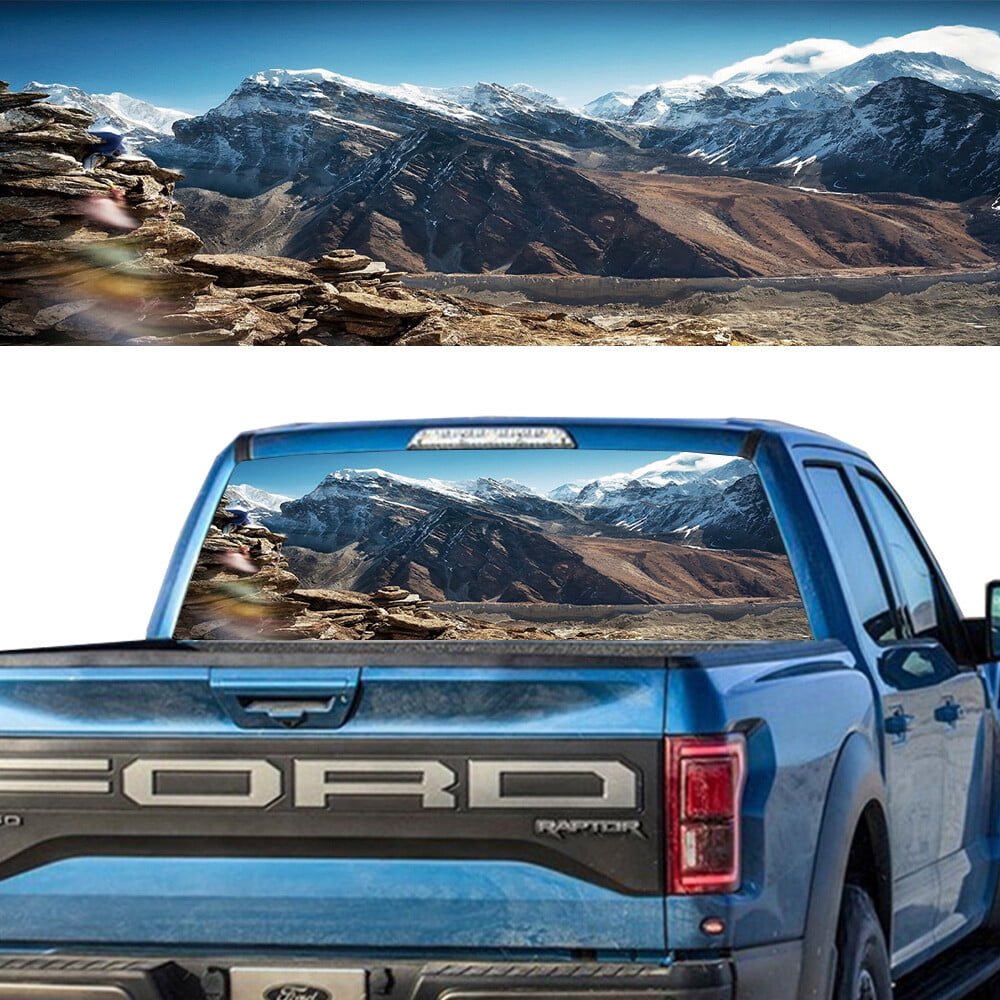 SUV Truck Window Decals One-Way See-Through Perforated Vinyl Waterproof ...