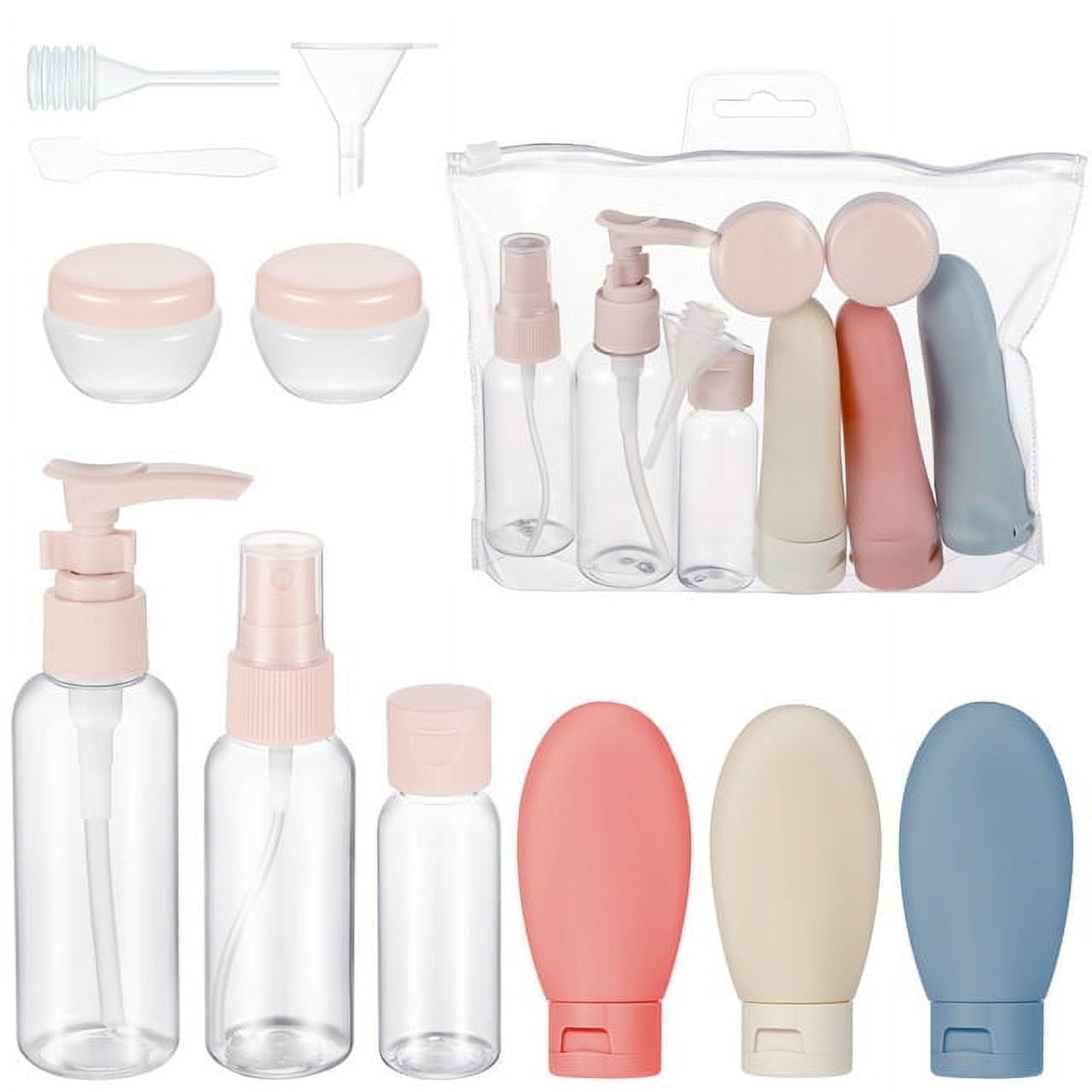 SUWU 12 Pcs Travel Bottles Set, Silicone Refillable Leak Proof Travel ...