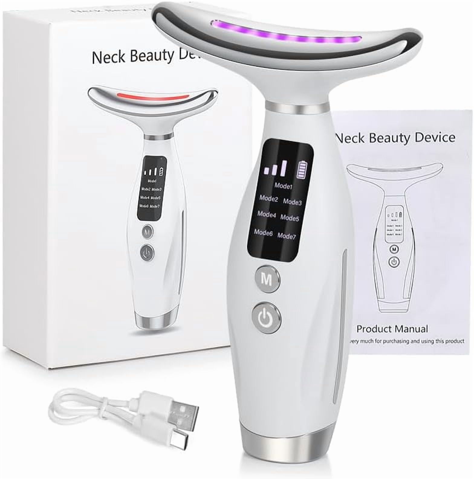 SUWU 7-in-1 Neck and Face Grooming Device with Red Light Therapy, 3 ...